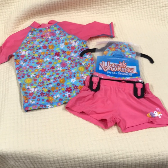 uvskinz | Swim | New Uv Skinz Girls 3piece Swim Set Upf 5 | Poshmark